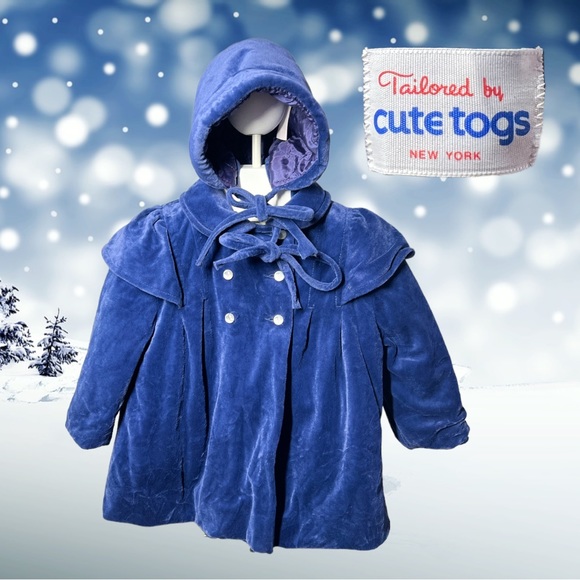 Cute Togs | Jackets & Coats | Vintage Navy Blue Velour Cute Togs ...